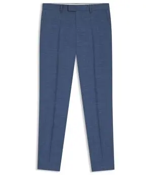 BOSS Slim-Fit Trousers In Virgin Wool, Silk, And Linen Light Blue