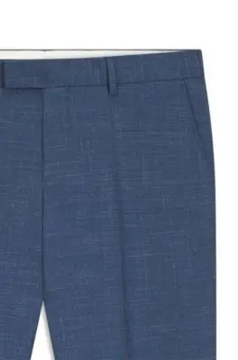 BOSS Slim-fit Trousers In Virgin Wool, Silk, And Linen - Light Blue