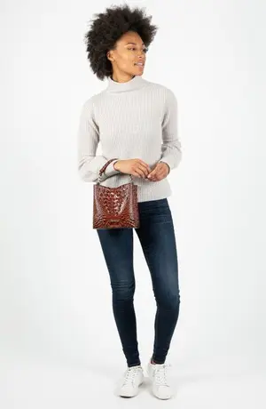 Brahmin Mini Amelia Embossed Bucket Bag - Waterlily