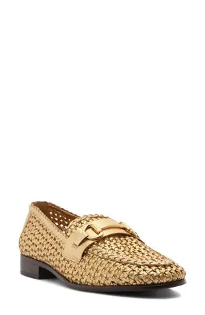 AREZZO Nola Woven Bit Loafer - Gold