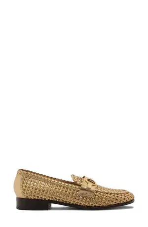 AREZZO Nola Woven Bit Loafer - Gold