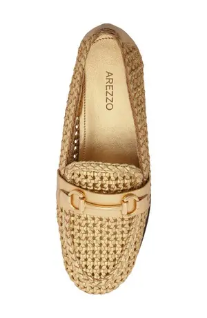 AREZZO Nola Woven Bit Loafer - Gold