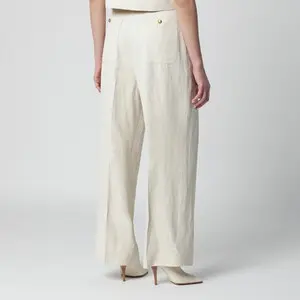 P.a.r.o.s.h Linen-blend Palazzo Trousers