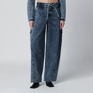 Alaïa Washed Denim Cargo Trousers