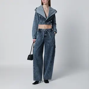 Alaïa Washed Denim Cargo Trousers