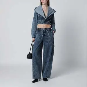 Alaïa Washed Denim Cargo Trousers