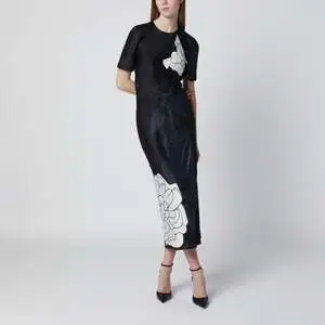 Victoria Beckham Eve Floral Satin Midi Dress