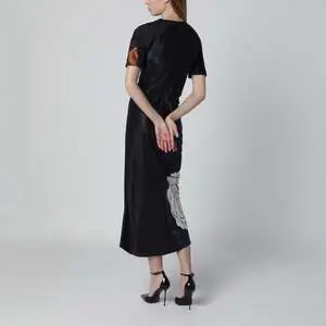 Victoria Beckham Eve Floral Satin Midi Dress
