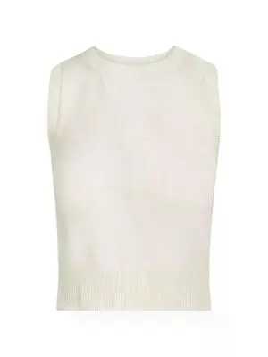 Oscar De La Renta Ribbed-trims Vest - Neutrals