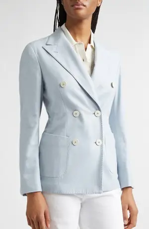 Eleventy Silk And Cashmere Double-breasted Jacket