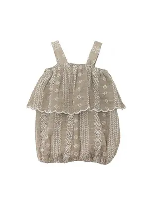 MABEL + HONEY Sleeveless Embroidered Romper