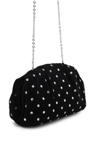 Mango Rhinestone Velvet Clutch