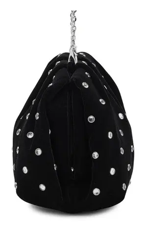 Mango Rhinestone Velvet Clutch