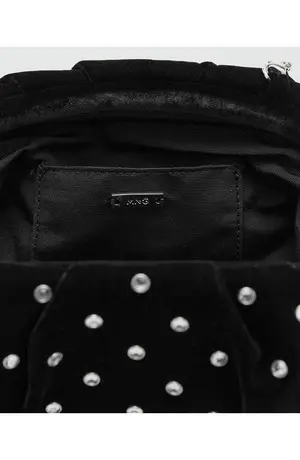 Mango Rhinestone Velvet Clutch