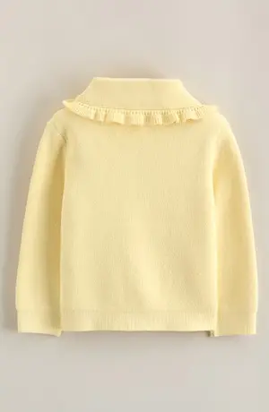 Nordstrom Ruffled Collar Cotton Cardigan - Yellow Pastel