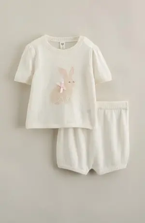 Nordstrom Sweater And Shorts Set - Ivory Egret Bunny