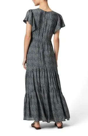 Paige Kinga Fit & Flare Maxi Dress - Navy Multi