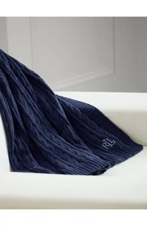 Ralph Lauren Jamie Throw Blanket - Navy