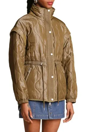 Avec Les Filles Quilted Drawstring Jacket