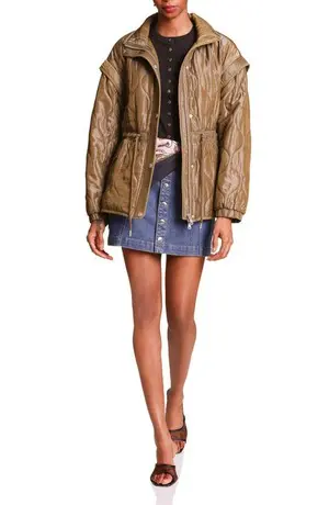 Avec Les Filles Quilted Drawstring Jacket