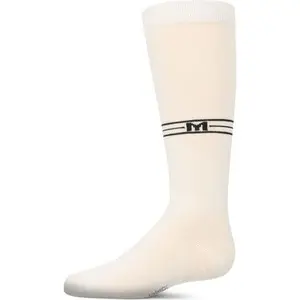MEMOI Stretch Multi Stripe Graphic Knee Socks Winter White