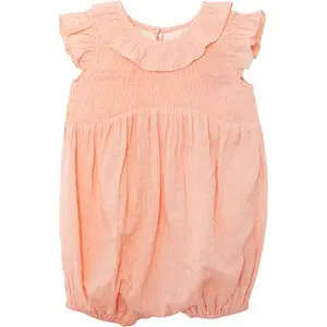 MABEL + HONEY Jane Ruffled Short Sleeve Romper - Pink