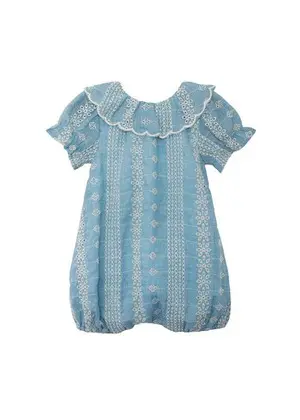 MABEL + HONEY Short Sleeve Romper - Blue