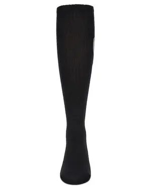 MEMOI Ribbed Heart Patch Knee Socks