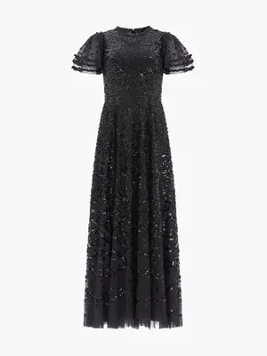 NEEDLE & THREAD Deco Dot Ankle Gown - Graphite