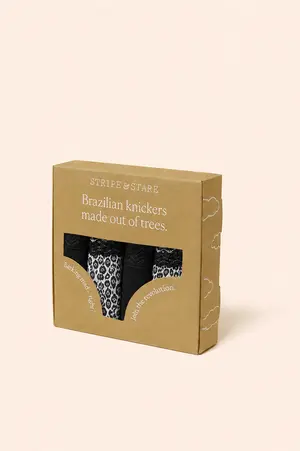 STRIPE & STARE Zig Zag Lace Brazilian Four Pack