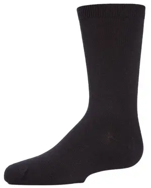 MEMOI Basic Modal Crew Socks - Black