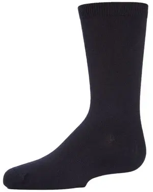 MEMOI Basic Modal Crew Socks - Navy