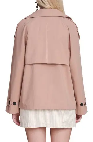 Avec Les Filles Double-breasted Short Trench Coat - Biscuit