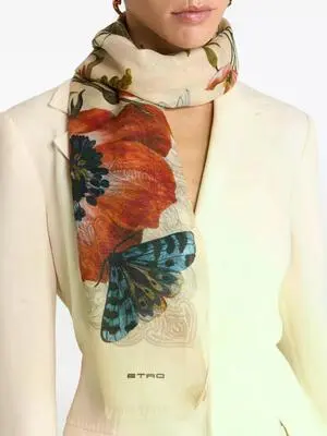 Etro Flora Fauna Scarf - Neutrals