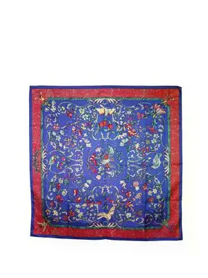 Hermès 1986-1998 Pierres D Orient Et D Occident Silk Scarf 90 Scarves - Blue