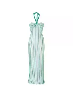 Missoni Striped Halterneck Beach Dress - Green