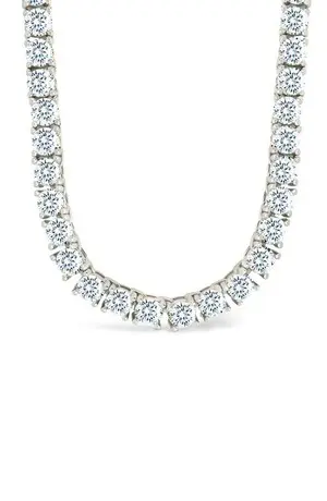 Sterling Forever Jadon Tennis Necklace - Silver