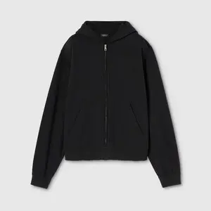 Gucci Cashmere Blend Zip Jacket With Print - Black