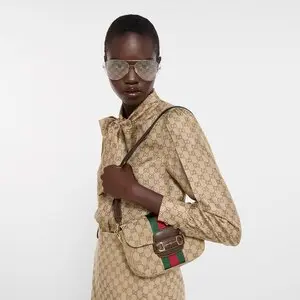 Gucci Horsebit 1955 Small Shoulder Bag - Beige