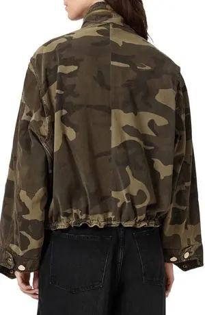 ALLSAINTS Patch Detail Camo Print Cotton Jacket