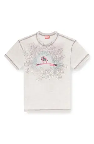 DIESEL® T-norm Rhinestone Embellished Cotton Graphic T-shirt