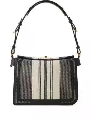 LANVIN Compagnon Striped Lock Shoulder Bag