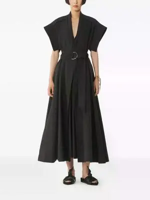 LANVIN Belted V-neck Midi Dress