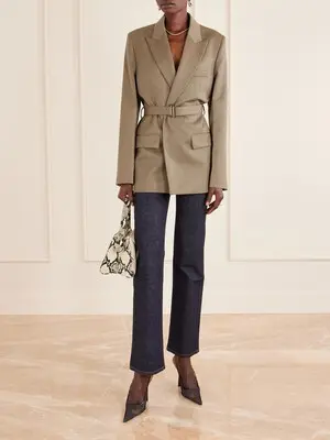 Victoria Beckham Leather-trimmed Mesh Slingback Pumps