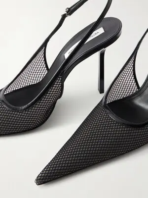 Victoria Beckham Leather-trimmed Mesh Slingback Pumps