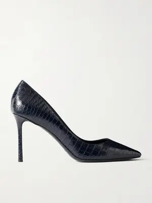 JIMMY CHOO Romy 85 Croc-effect Leather Pumps