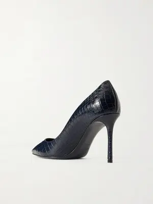JIMMY CHOO Romy 85 Croc-effect Leather Pumps