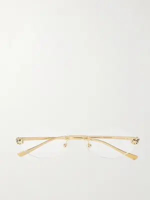 CARTIER Panthère De Hexagon-frame Optical Glasses - Gold