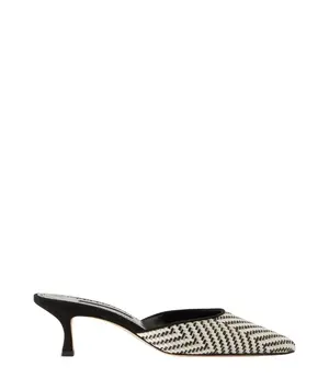 Manolo Blahnik Carolyne 50 Raffia Mules