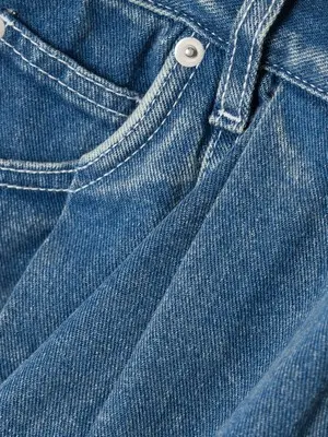 Sea Stasia Pleated Denim Shorts - Blue